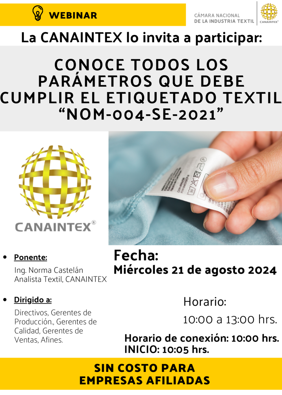 Invitaciones Webinar NOM004. - Canaintex